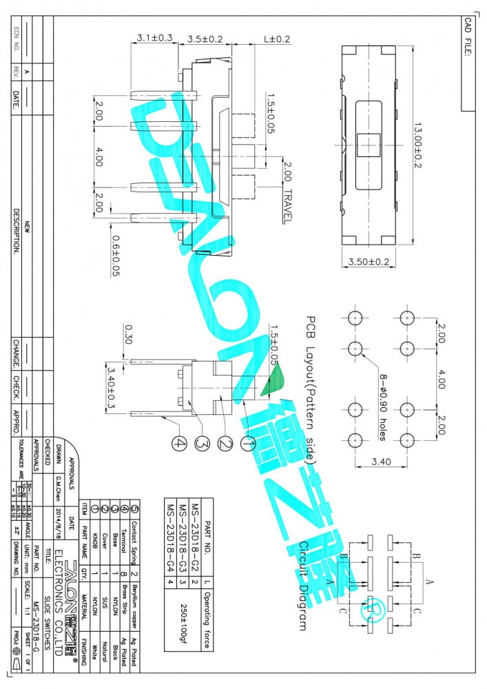 DEALON MS-23D18-G2 technical document page
