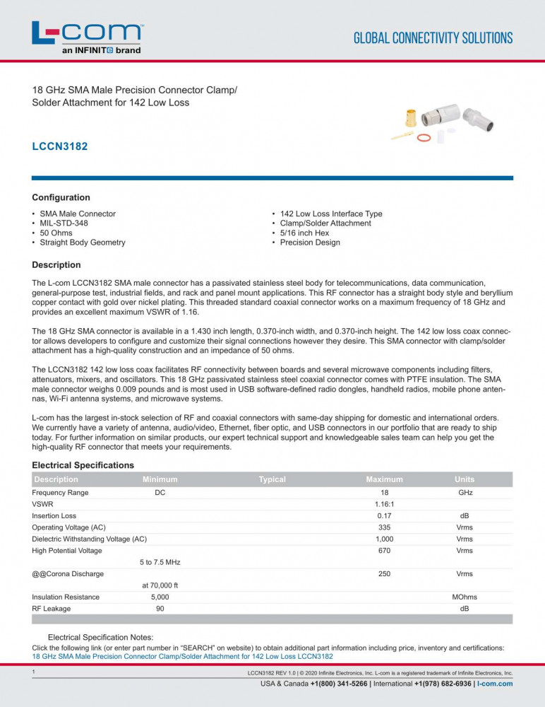 LCCN3182 datasheet page 1