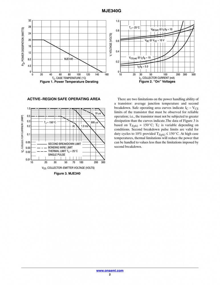 MJE340G datasheet page 2