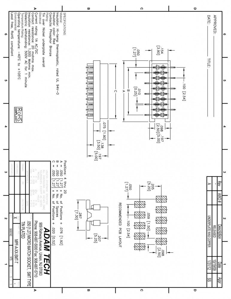 ADAM TECH MPF-A-XX-SMT-T product drawing preview