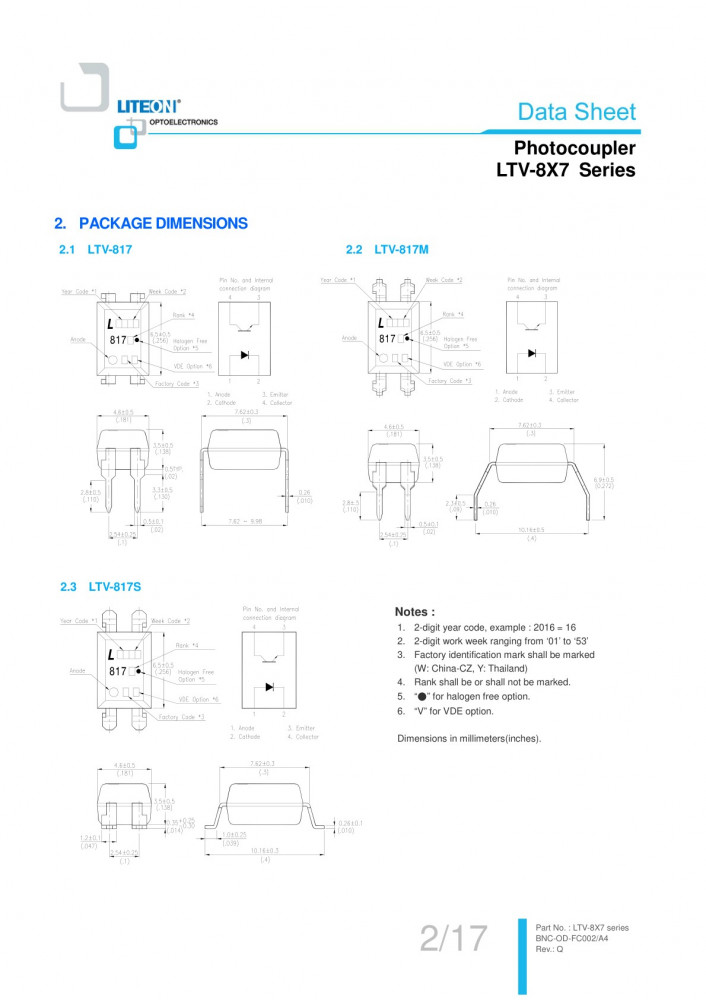 LTV-817 datasheet page 3