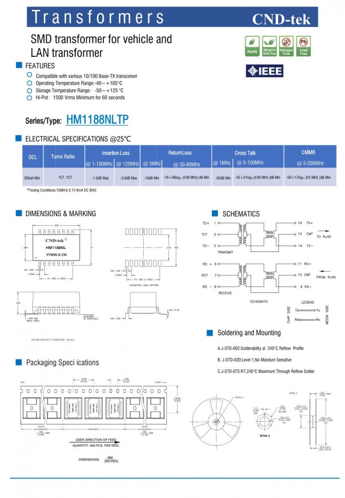 HM1188NLTP-CND technical datasheet page