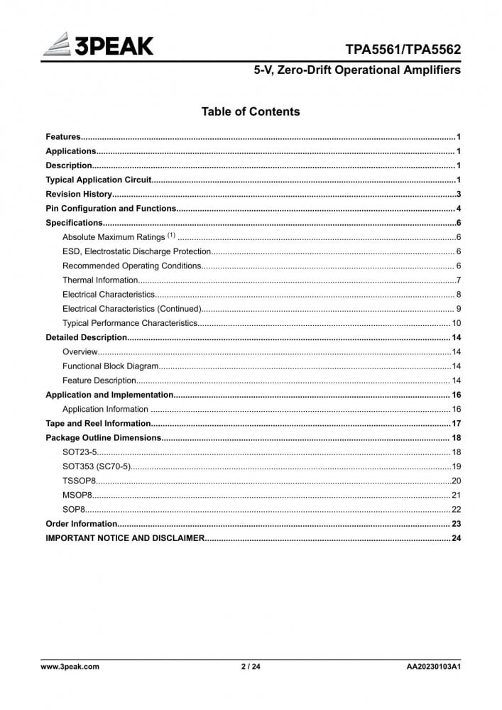 TPA5562 datasheet page 2