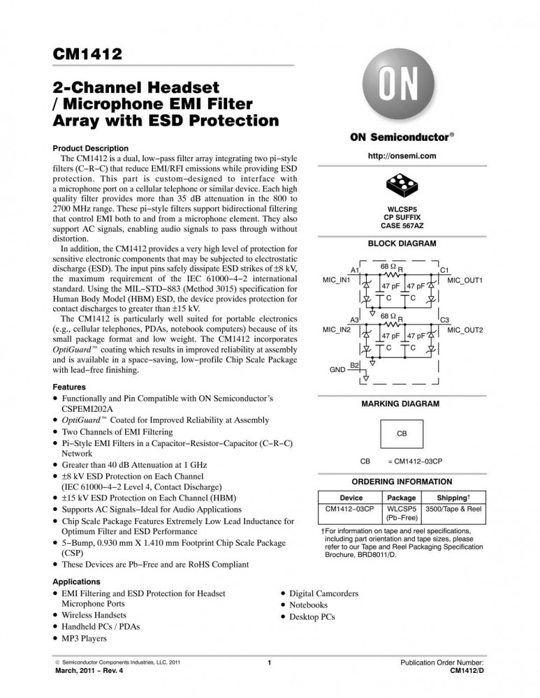 CM1412 datasheet page 1