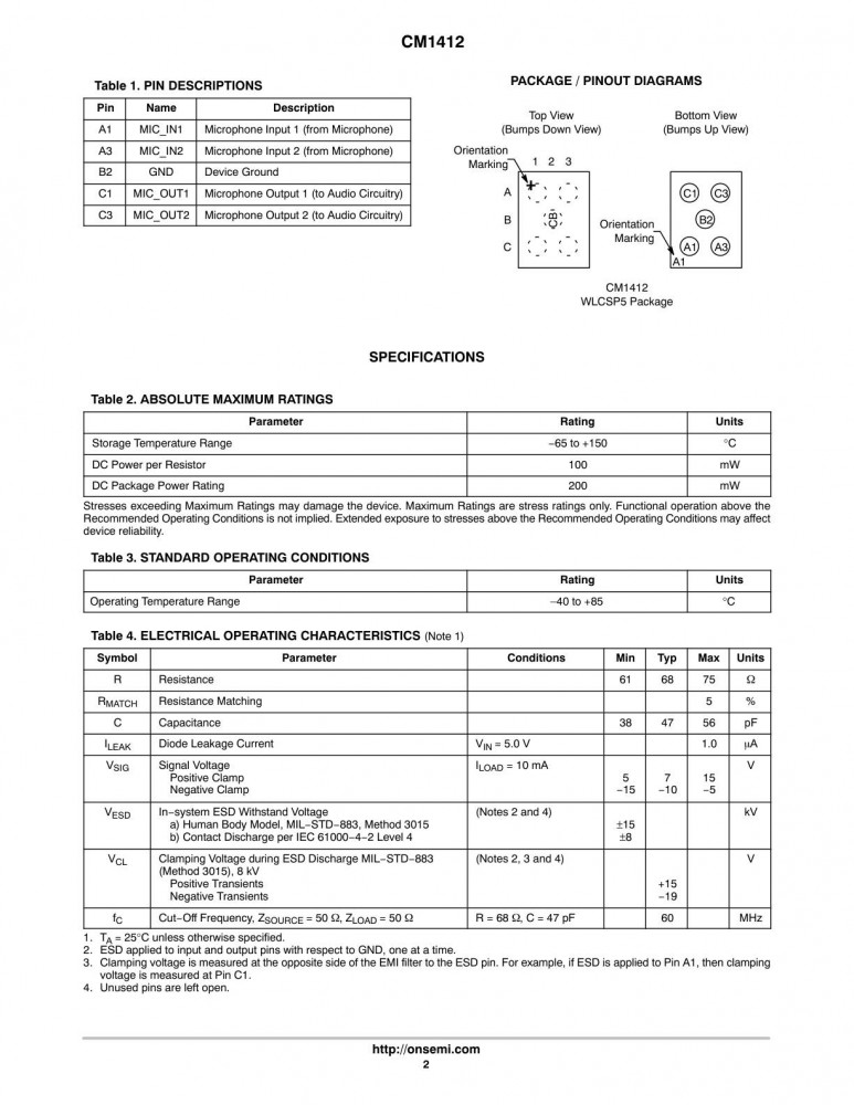 CM1412 datasheet page 2