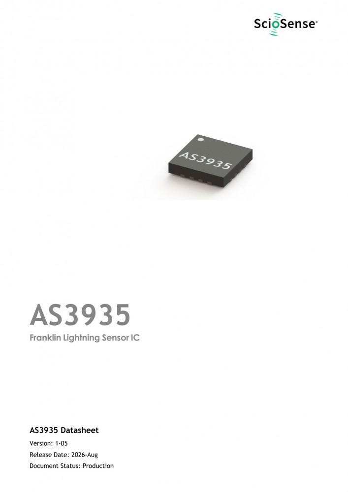 AS3935 datasheet page 1