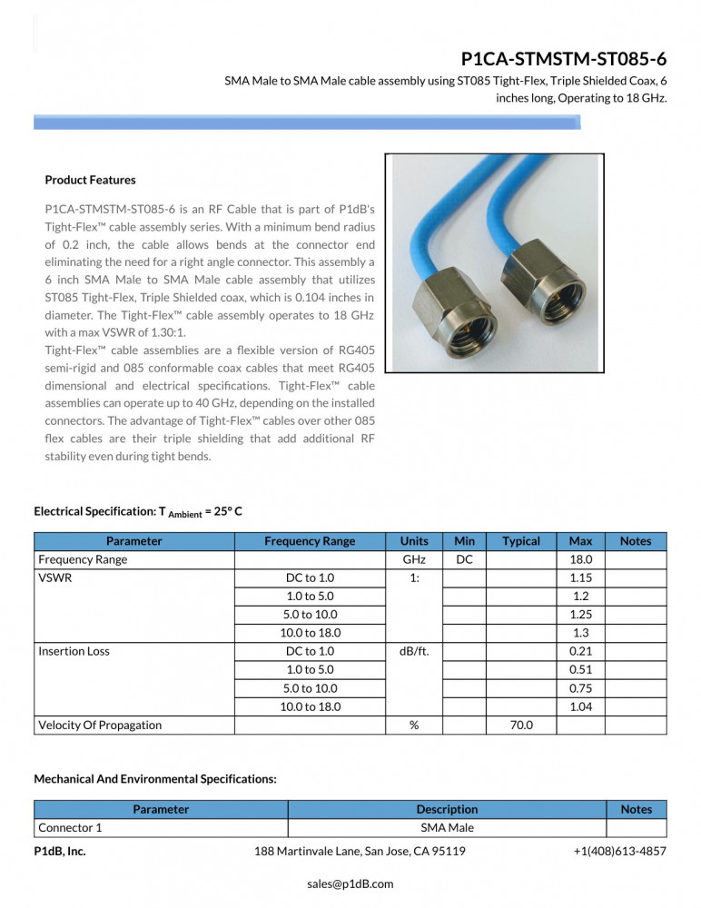 P1CA-STMSTM-ST085-6 technical document page 1