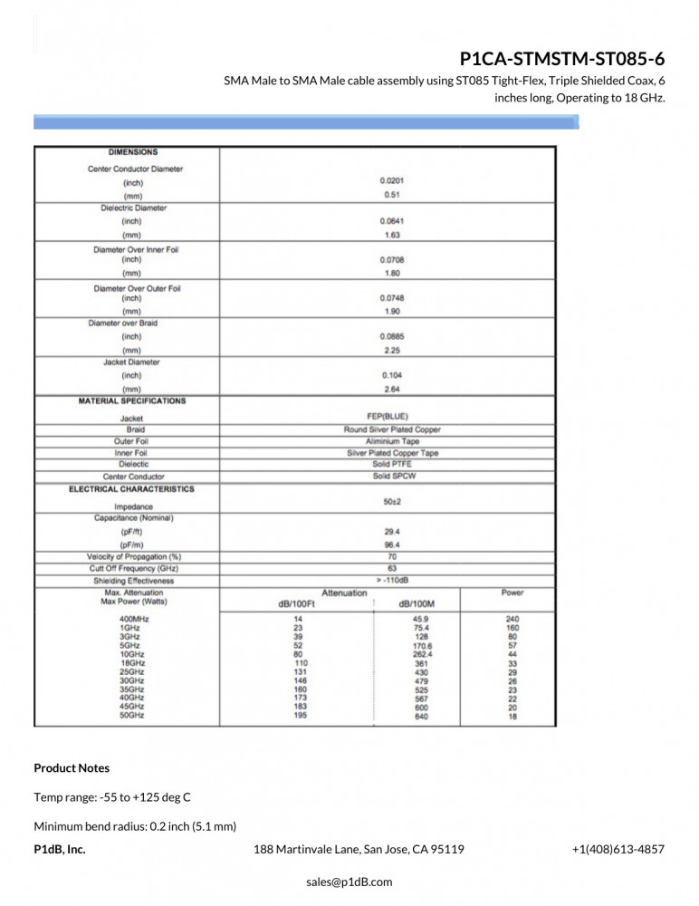 P1CA-STMSTM-ST085-6 technical document page 4