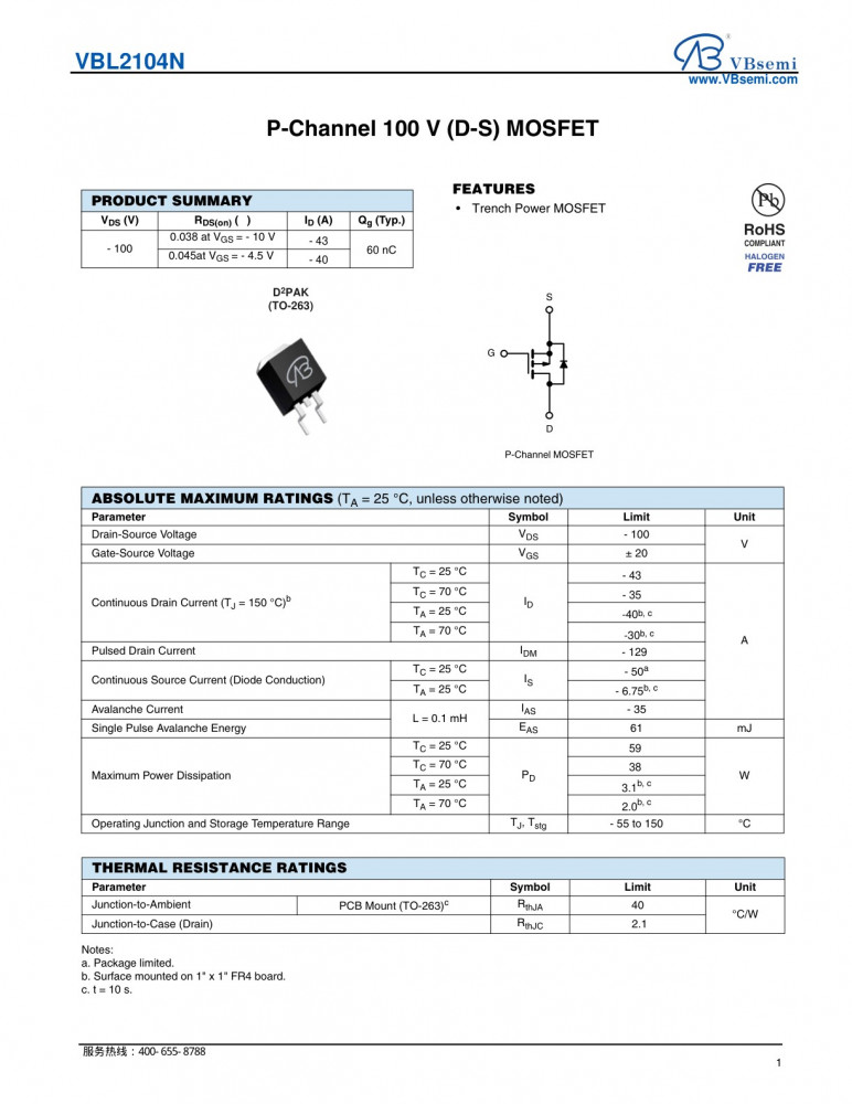VBL2104N datasheet page 1