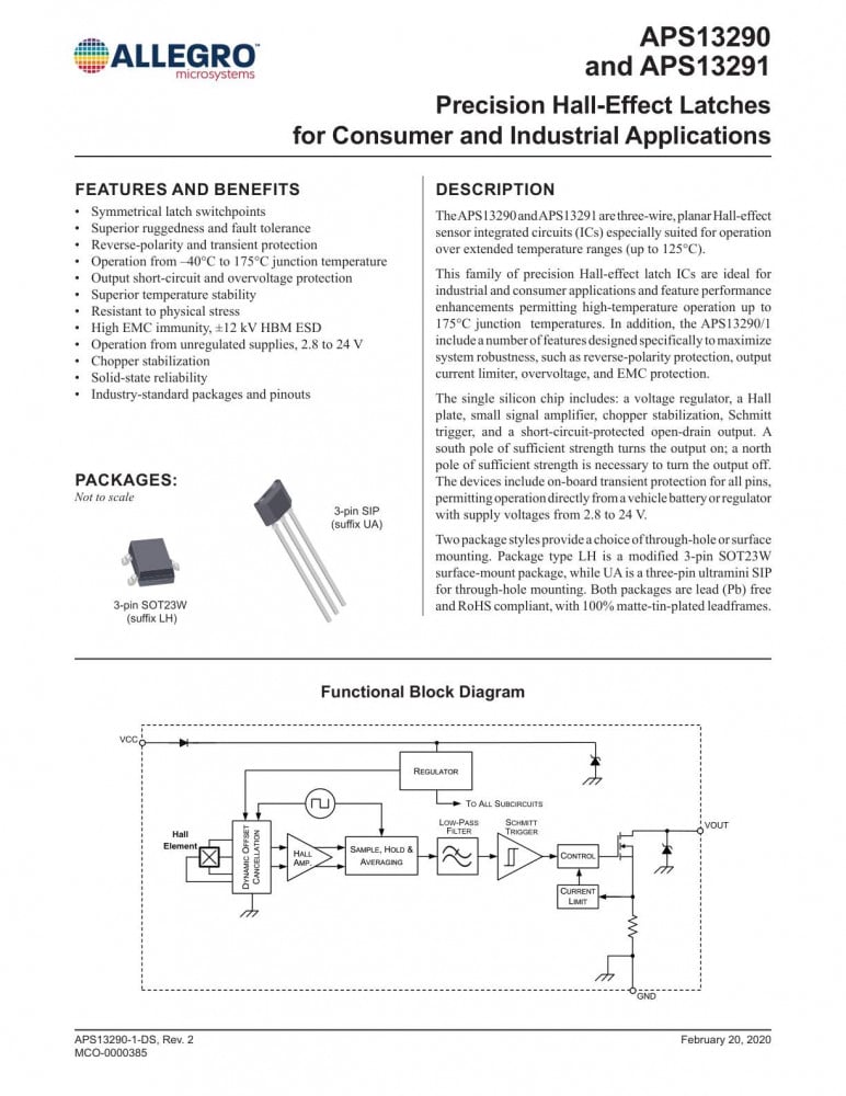 APS13290KUAA datasheet page 1