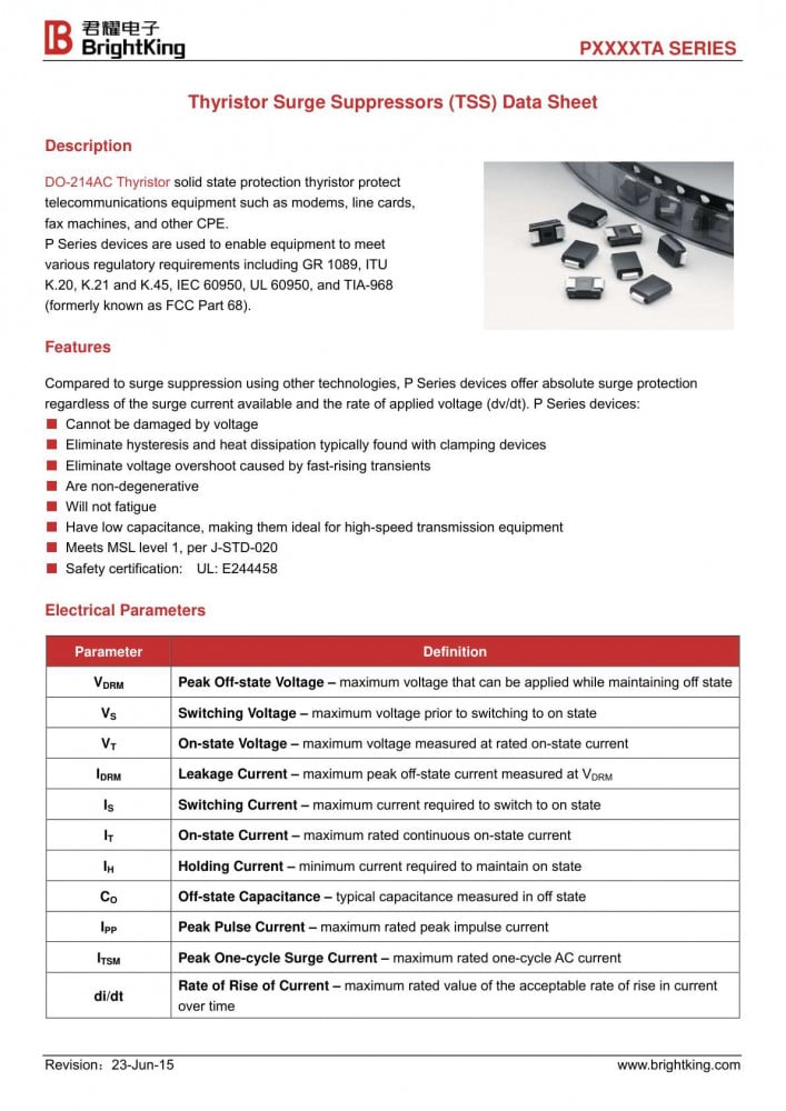 P0080TA datasheet page 1