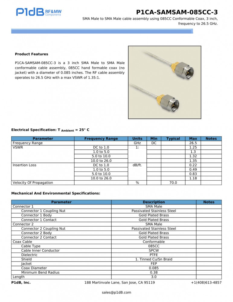 P1CA-SAMSAM-085CC-3 technical document page 1