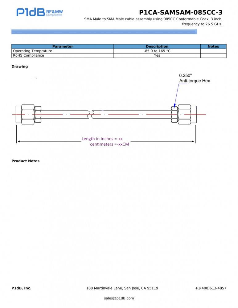 P1CA-SAMSAM-085CC-3 technical document page 2