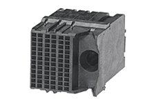 Impact 100 Ohm 4 Pair Right-Angle Orthogonal Daughtercard, Left Guide, 10 Columns, 120 Circuits, Plated Through Hole Dimension 0.46mm, Lead-Free