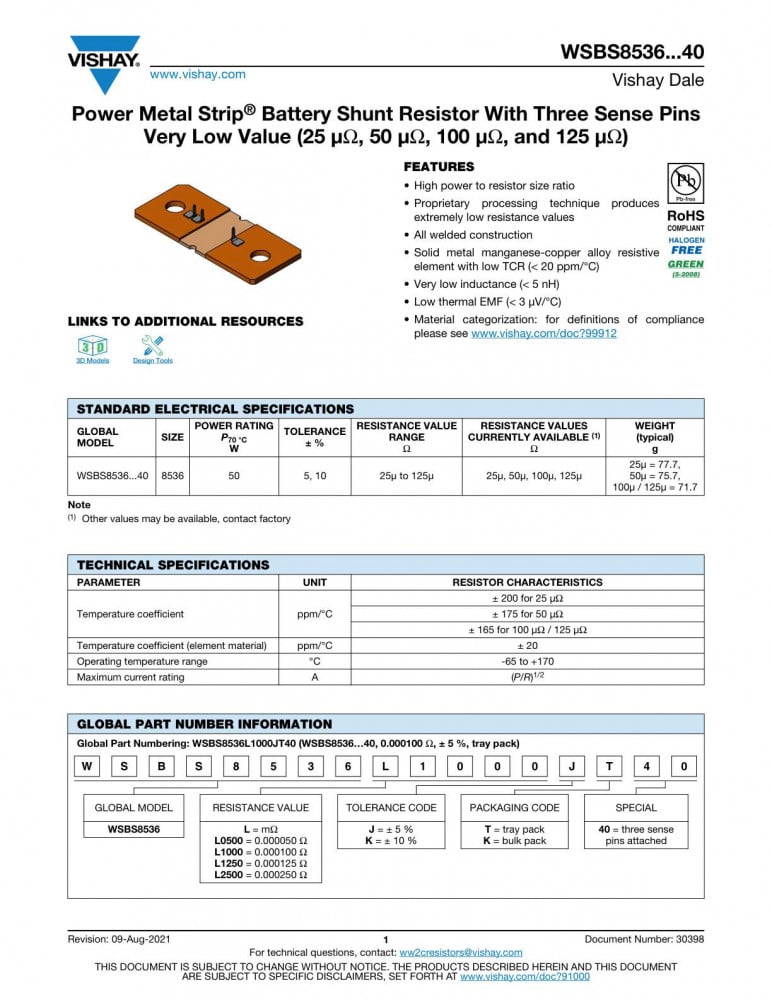 WSBS8536L1250JK40 datasheet page 1