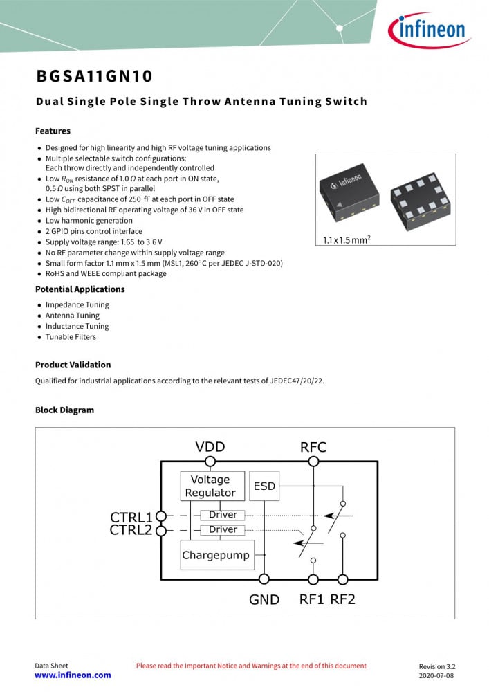 BGSA11GN10 datasheet page 1