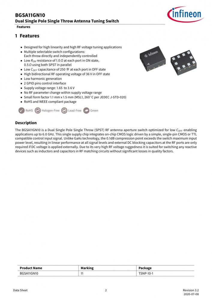 BGSA11GN10 datasheet page 3