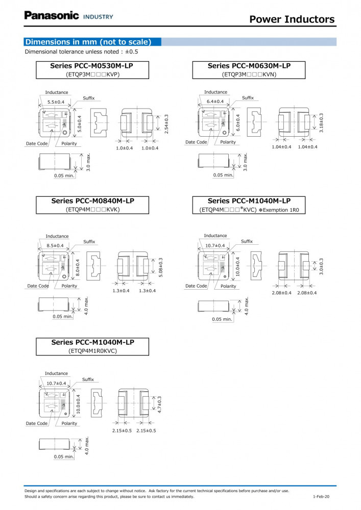 Panasonic ETQP3M150KVN technical document page 10
