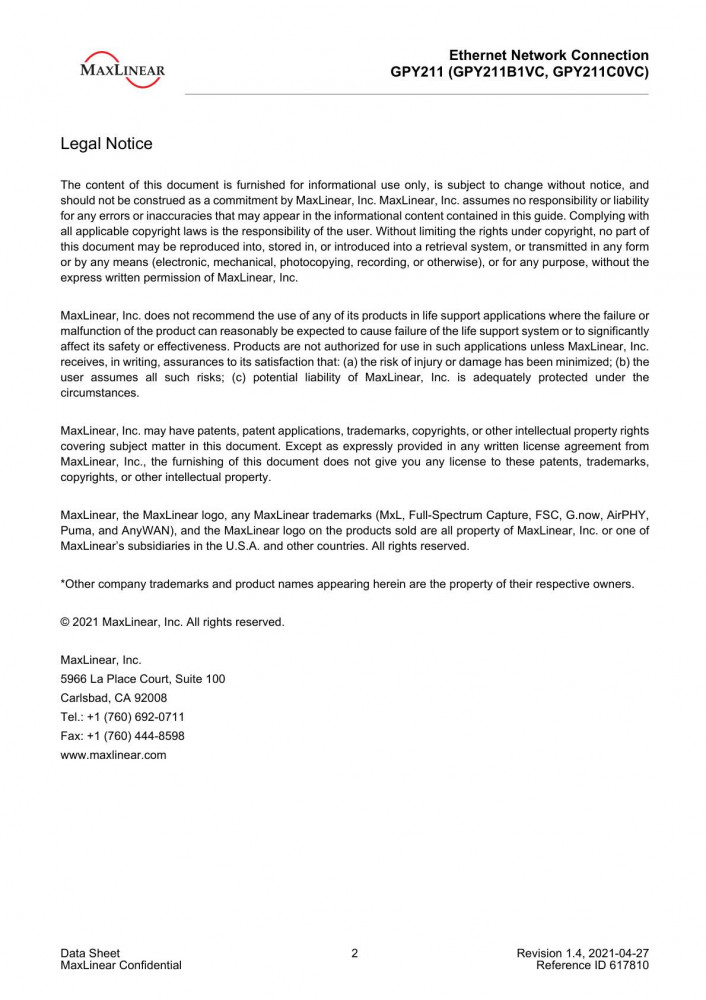 GPY211C0VC technical document page 4