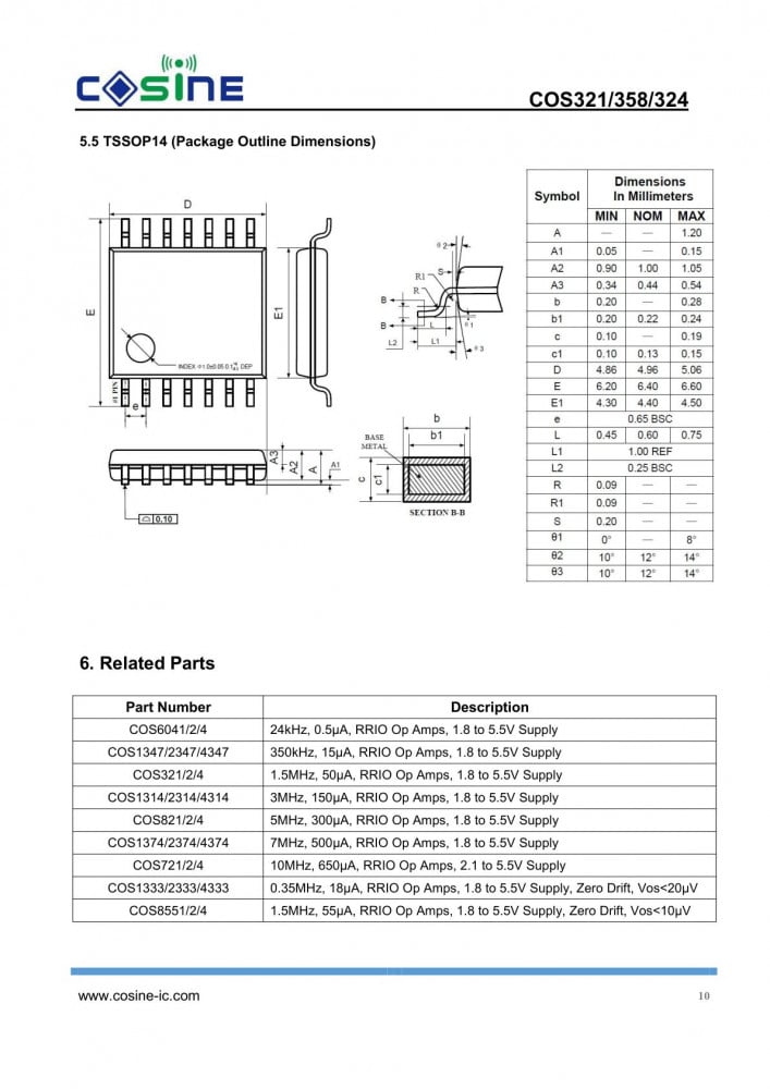 COS358TR datasheet page 10