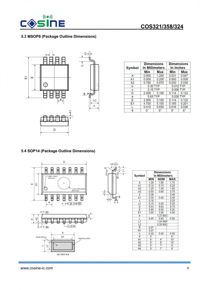 COS358TR datasheet page 9