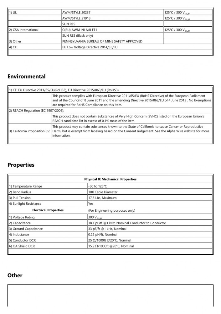 Alpha Wire 45094 BK005 technical document page 2