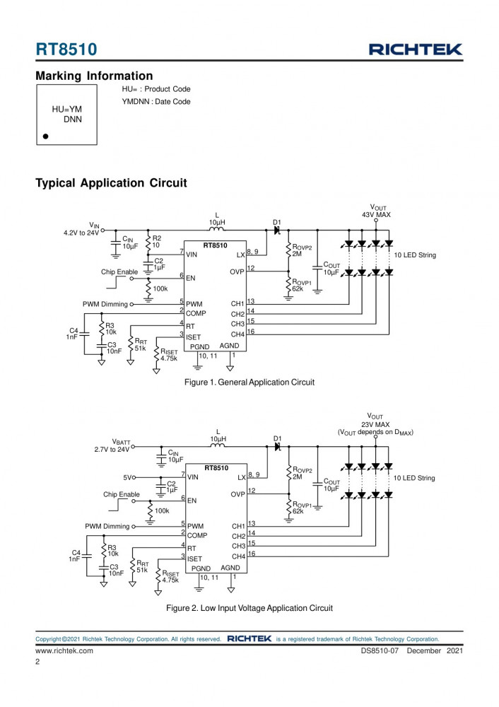 RT8510 datasheet page 2