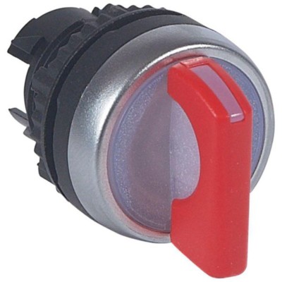 Osmoz - Illuminated standard handle selector switch - 2 stay-put positions 90° - Red wing knob IP66/IP69K - 22.5mm panel mounting for sale