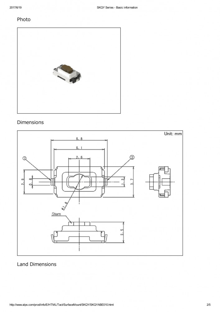 SKQYABE010 dimensions drawing