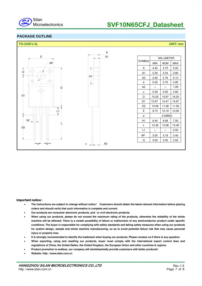 SVF10N65CFJ datasheet page 7