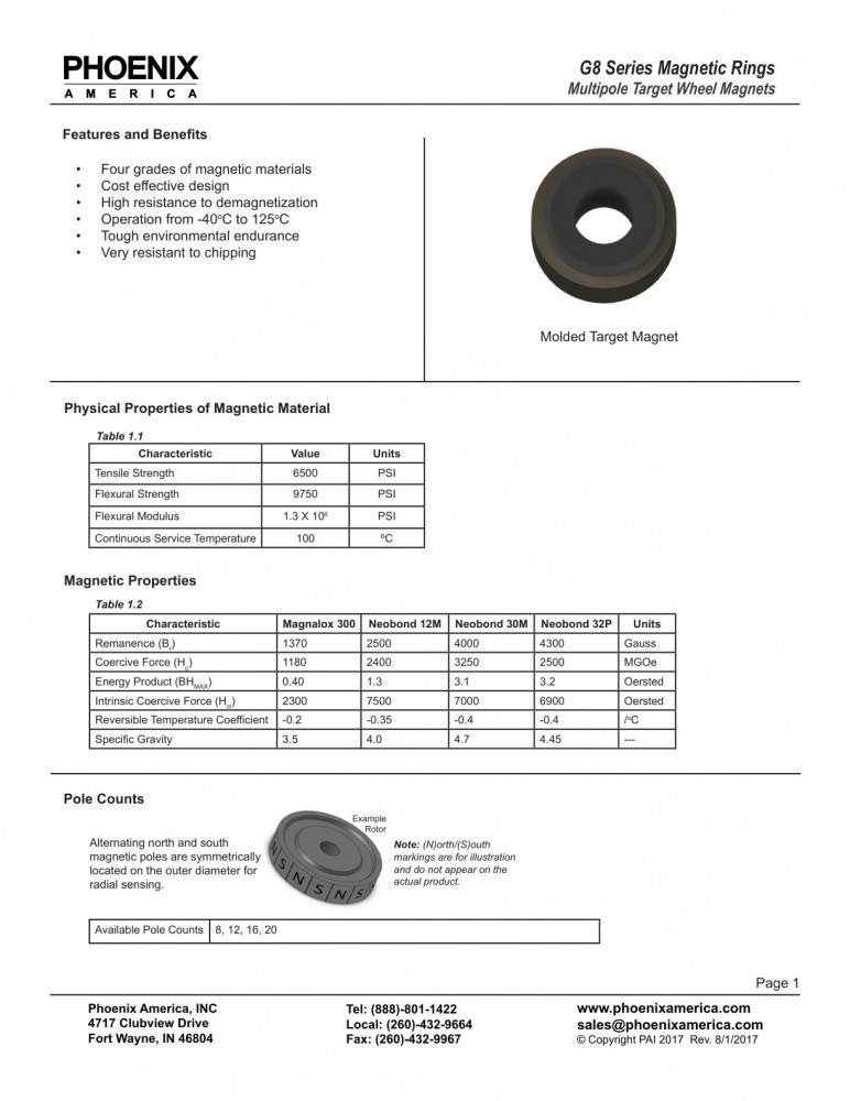 G08 target magnet technical document page 1