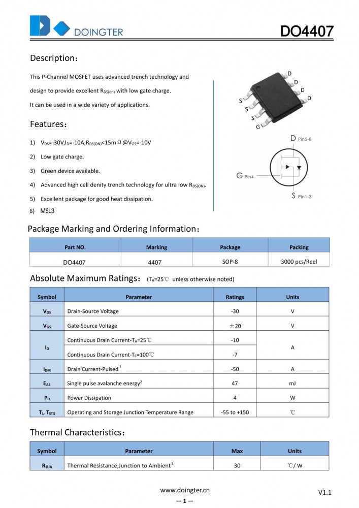 DO4407 datasheet page 1