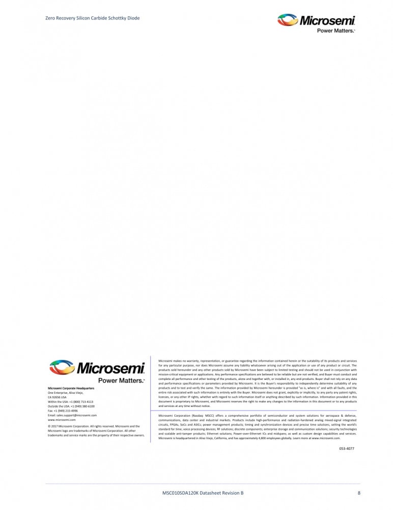 MSC010SDA120K datasheet page 10