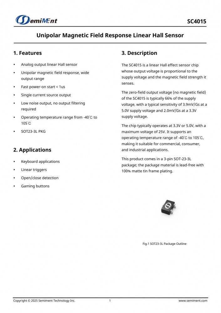 SC4015 datasheet page 1