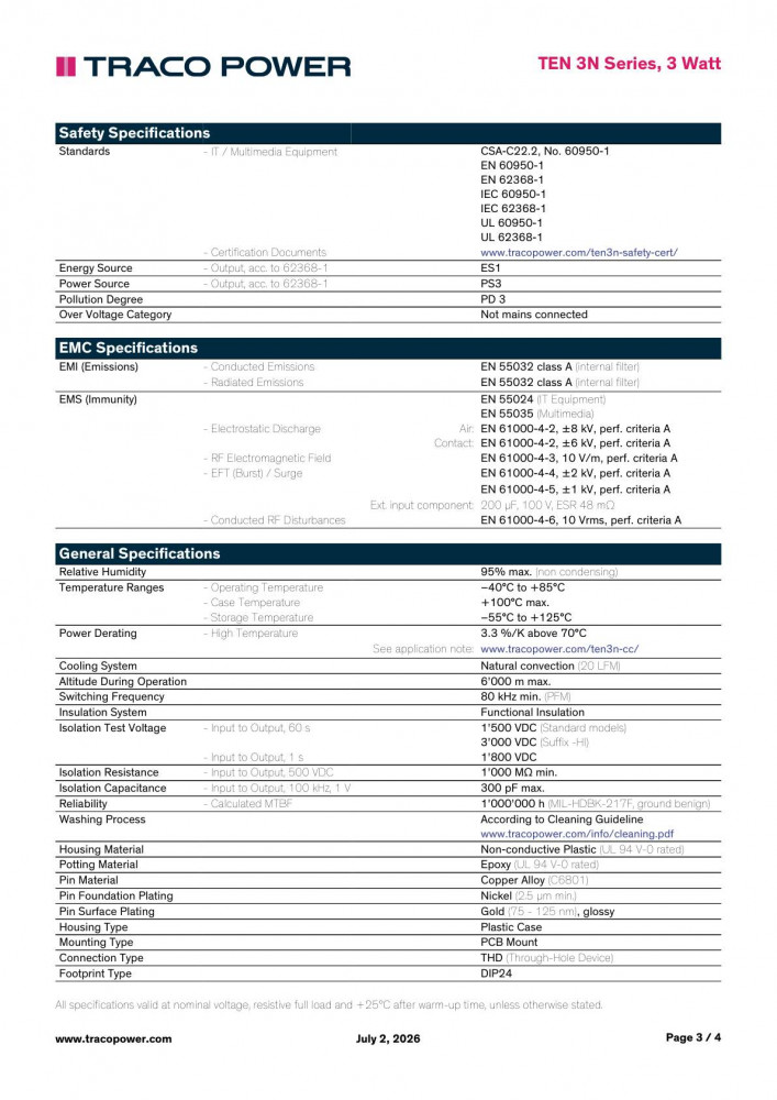 TEN 3N Series datasheet page 3