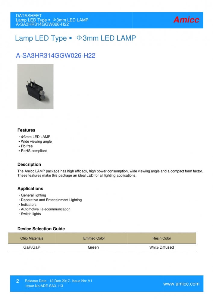 A-SA3HR314GGW026-H22 datasheet page 2