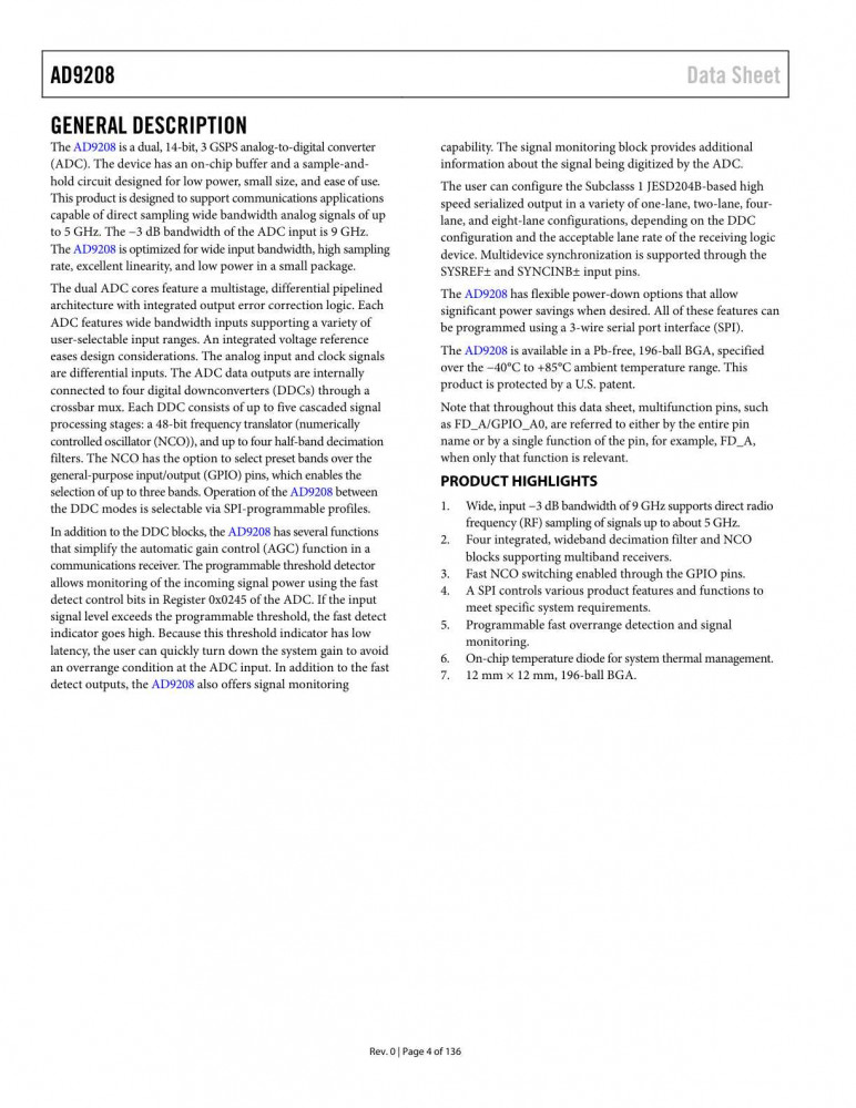 AD9208 document page 4