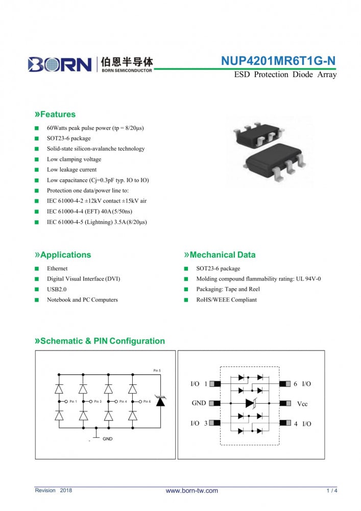NUP4201MR6T1G-N datasheet page 1