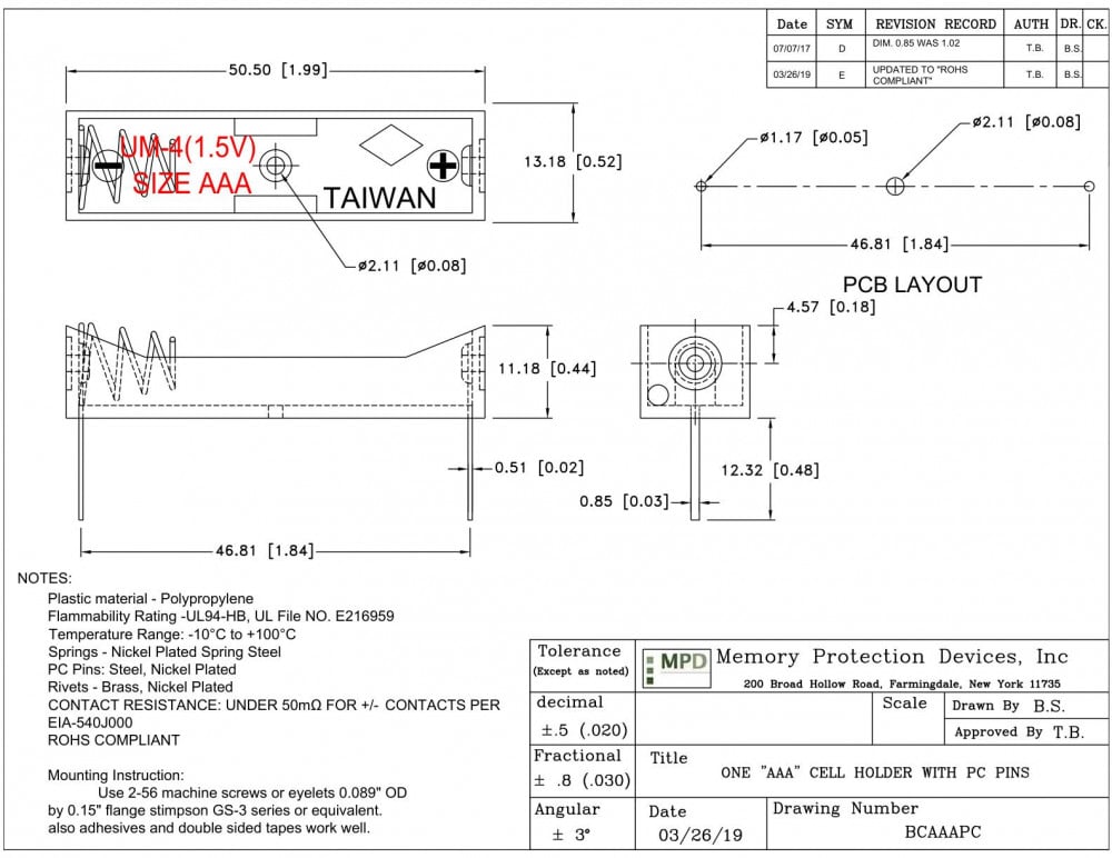 MPD BCAAAPC technical drawing