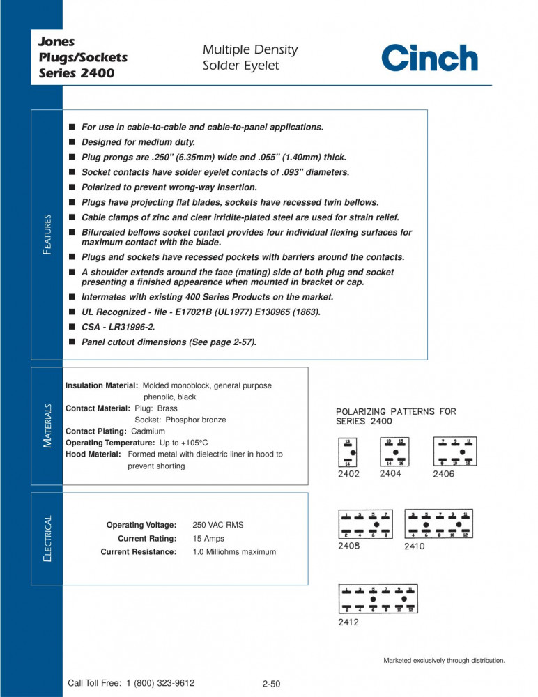CINCH 2400 Series document page 1