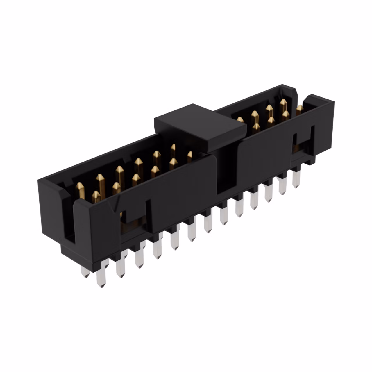 2.00mm Pitch, Milli-Grid PCB Header, Dual Row, Vertical, Through Hole, Shrouded, 26 Circuits, 0.76µm Gold (Au) Plating, 2.50mm Tail Length, Dual Side Slots, Dual Friction Locks, Center Polarization, with Peg, Tube
