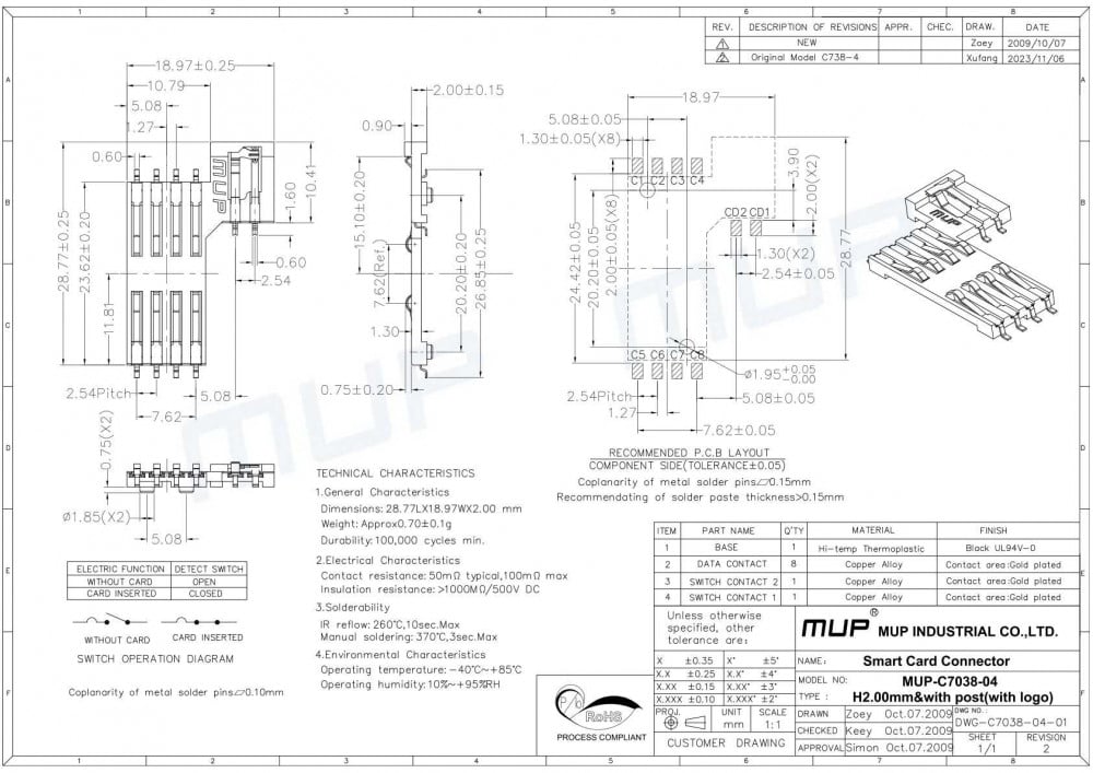 MUP C7038-04 technical drawing