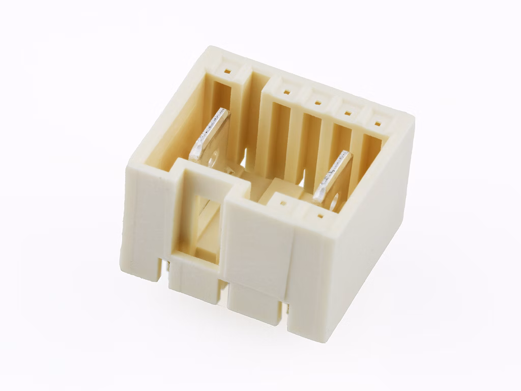 Appli-Mate RAST 5 Header, Vertical, 2 Circuits, Tin (Sn) Plating, Position Keys 1a & 2b, Code Key d20, Latch Between Circuits 1 & 2, PCB Polarization A, Glow-Wire Capable