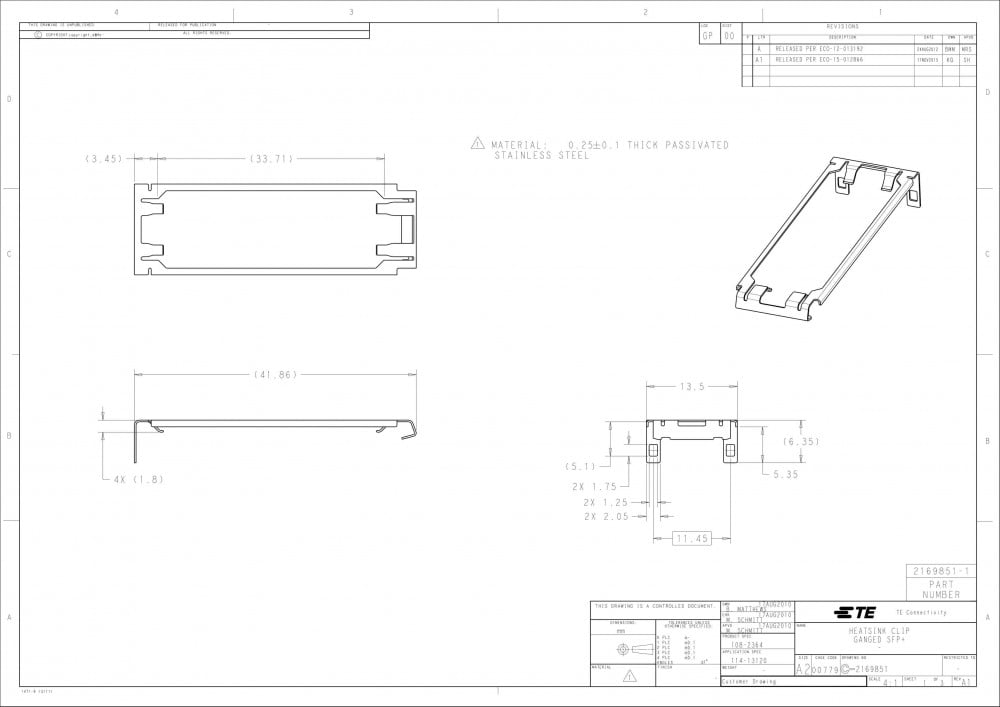 TE Connectivity 2169851-1 drawing sheet 1