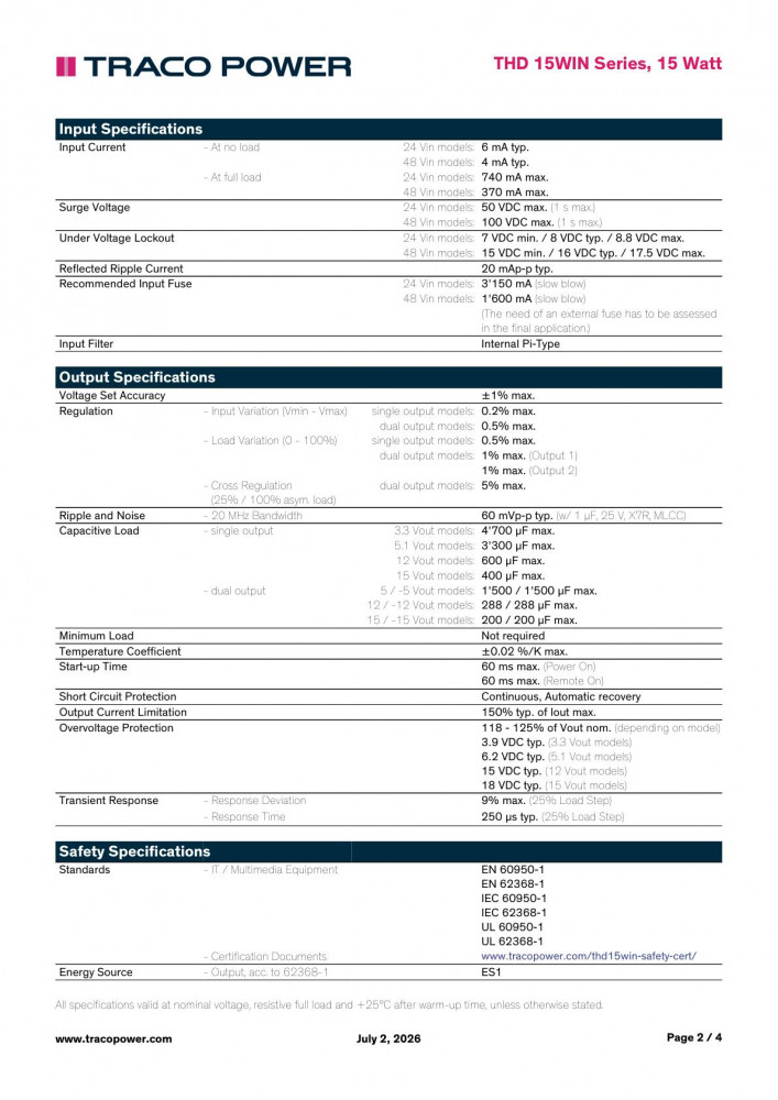 THD 15WIN technical document page 2