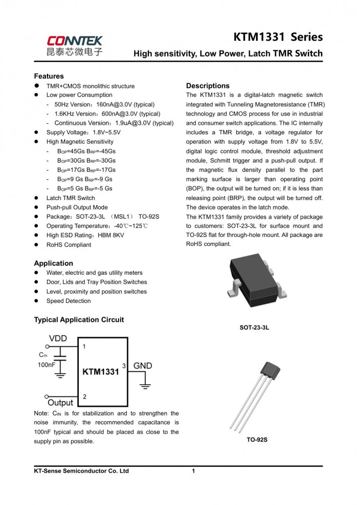 KTM1331 datasheet page 1