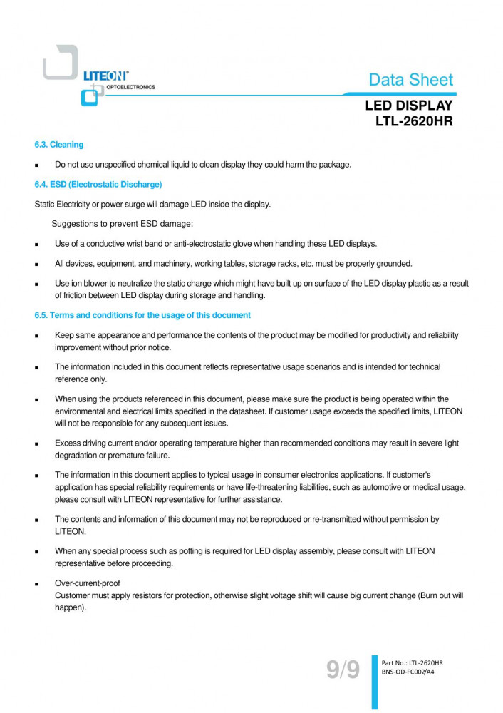 LTL-2620HR datasheet page 10