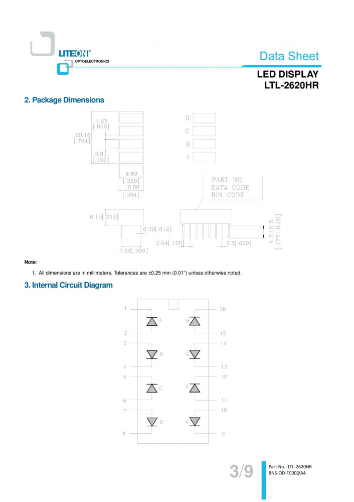 LTL-2620HR datasheet page 4