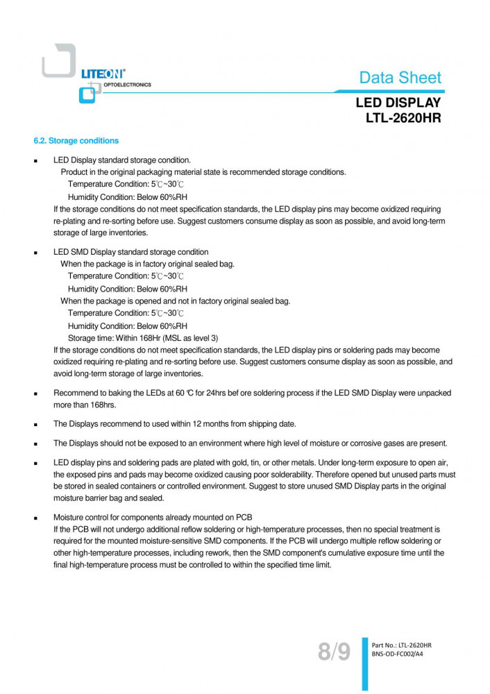 LTL-2620HR datasheet page 9