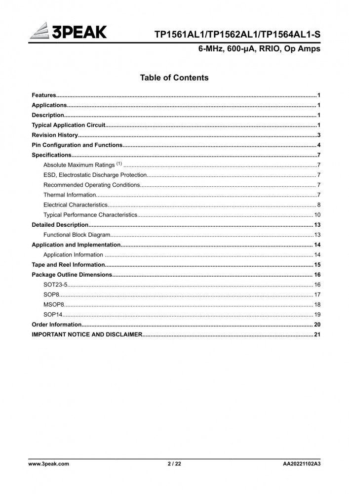 TP1561AL1 datasheet page 2